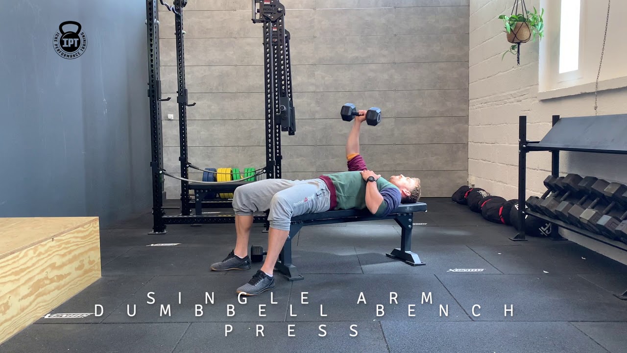 Single Arm Dumbbell Bench Press - YouTube