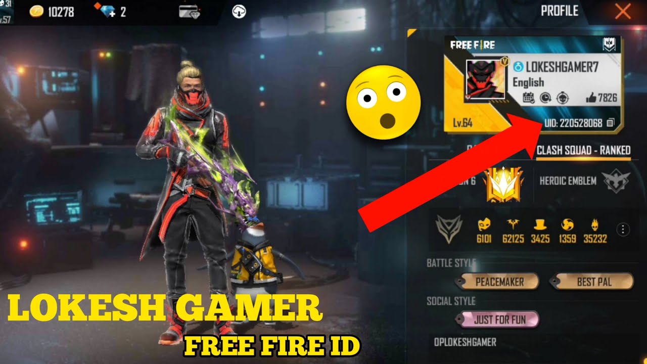 Lokesh gamer free fire I'd, Lokesh gamer free fire uid number | Diamond ...