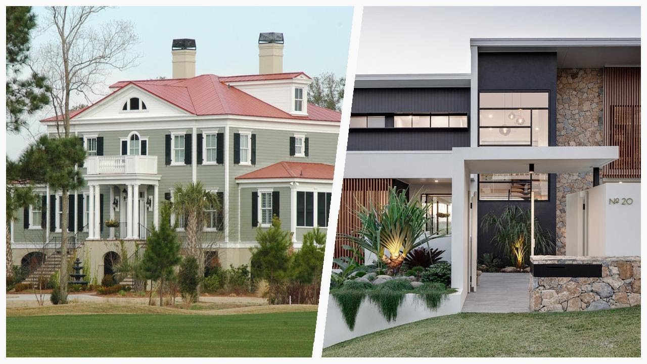 75 Exterior Home With A Red Roof And A White Roof Design Ideas You'll ...