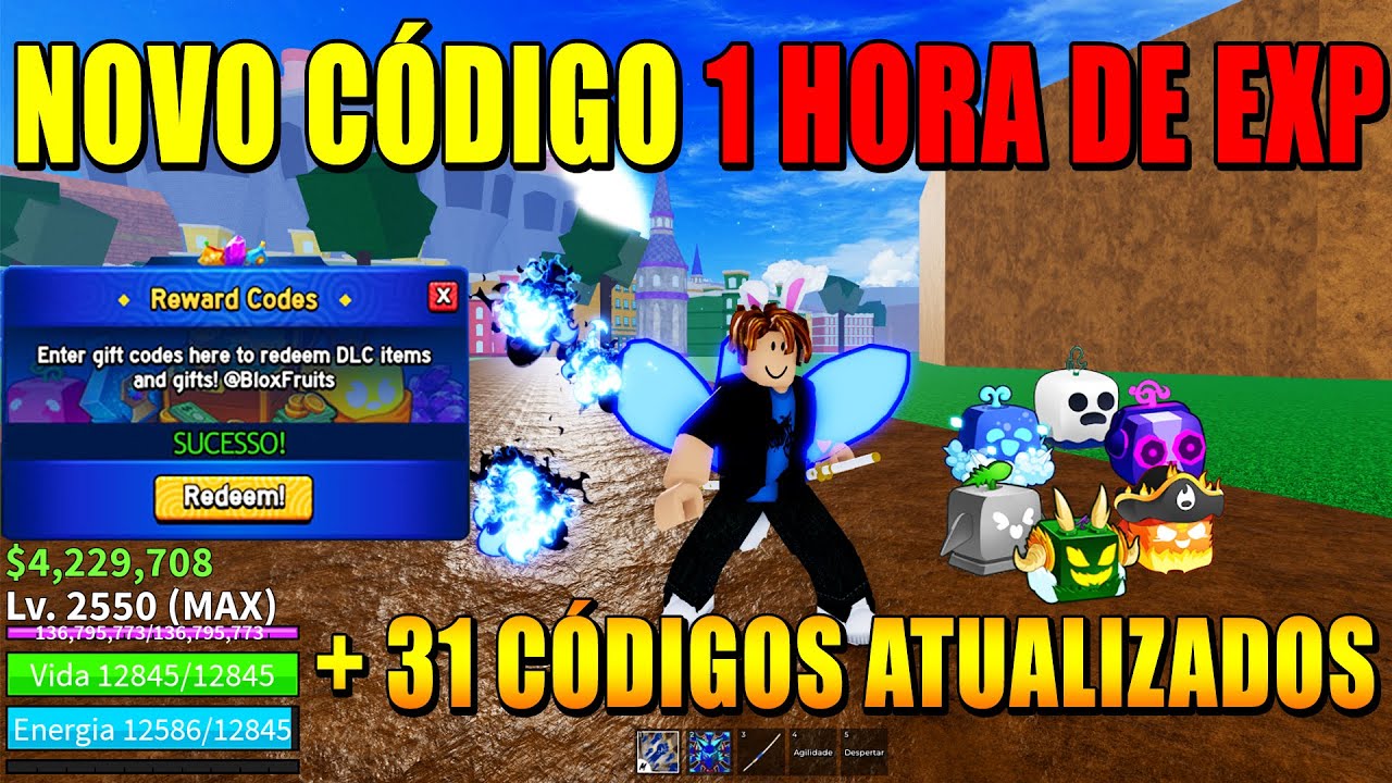 NOVOS CÓDIGOS DE 1 HORA DE EXP + 31 CÓDIGOS DE EXP E BELI DO BLOX ...