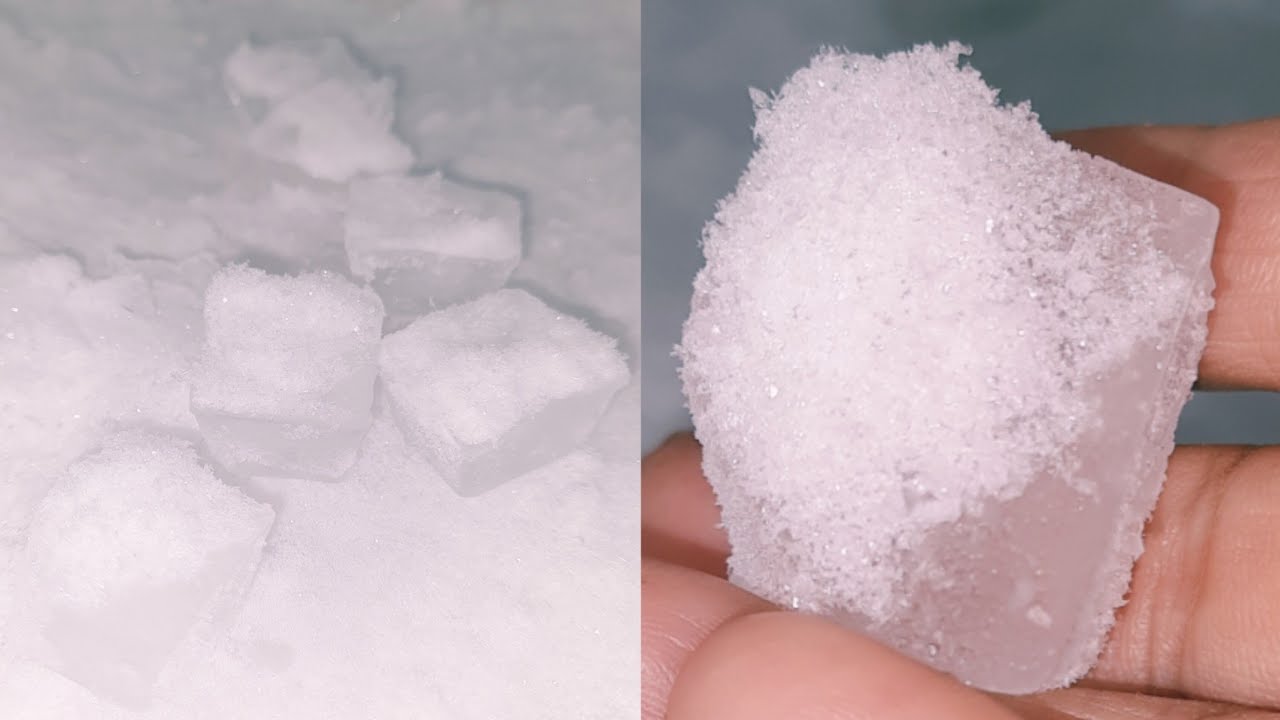 ASMR-EATING ICE CUBES COVERED WITH FREEZER FROST STRAIGHT FROM DEEP ...