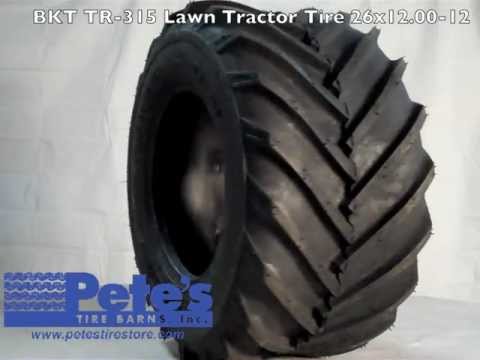 BKT TR-315 Lawn Tractor Tire 26x12.00-12 - YouTube