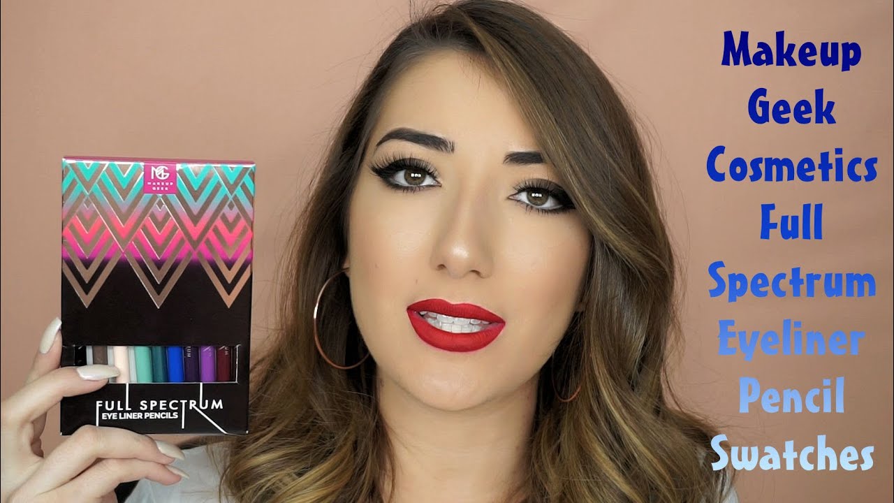 Makeup Geek Cosmetics Full Spectrum Eyeliner Pencil Swatches - YouTube