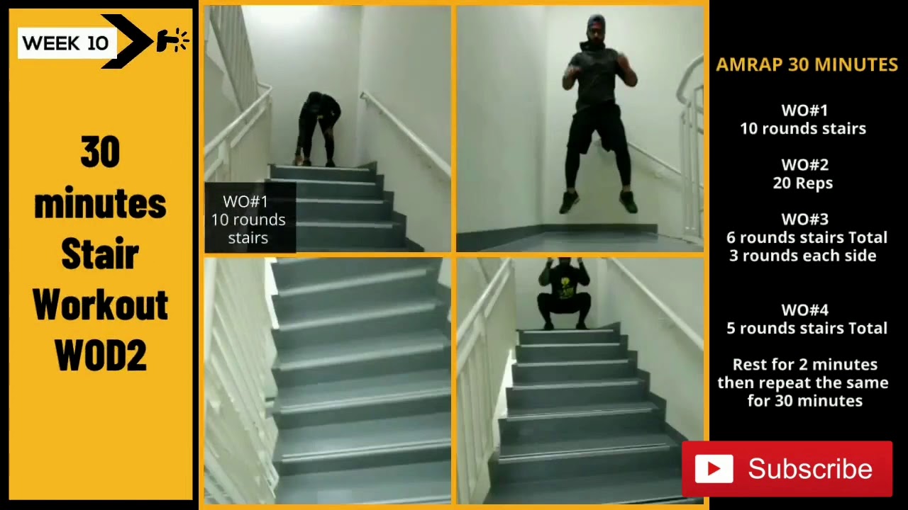 30 MINUTES STAIR WORKOUT WOD 2 . WEEK 10 - YouTube