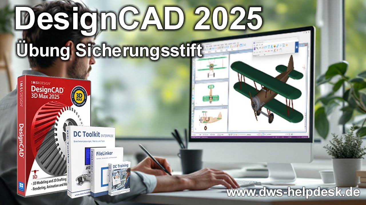 DesignCAD 2025 - Übung zur Testversion: Sicherungsstift - YouTube