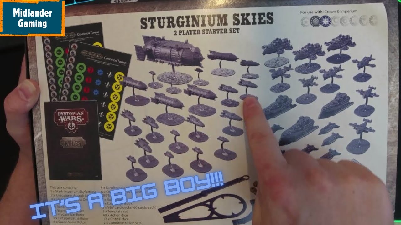 Sturginium Skies unboxing Dystopian Wars. It's a big 'un - YouTube