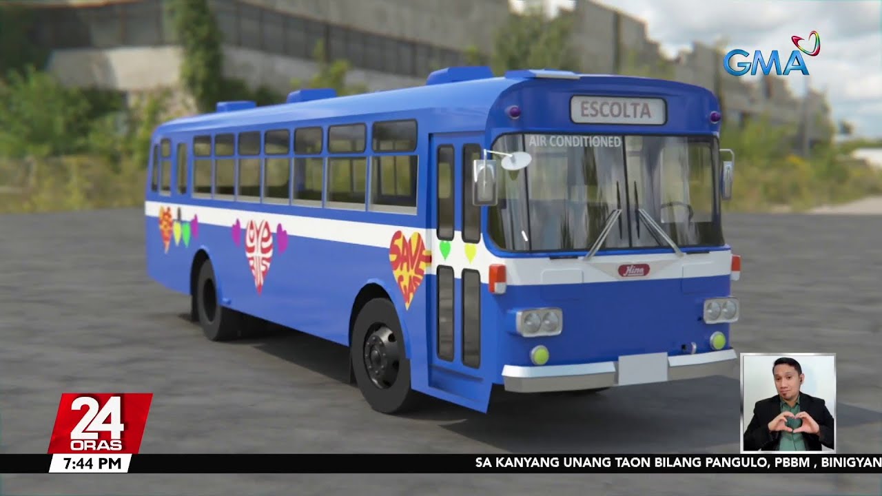 Iconic "love bus," biyaheng Makati; electric at solar-powered na | 24 Oras - YouTube