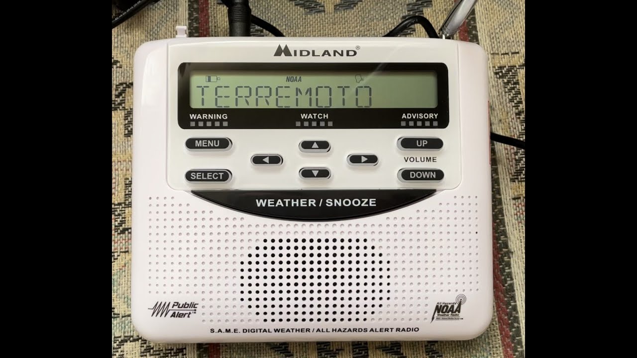 Alerta sísmica Midland WR120 durante el simulacro de sismo del 19 de ...