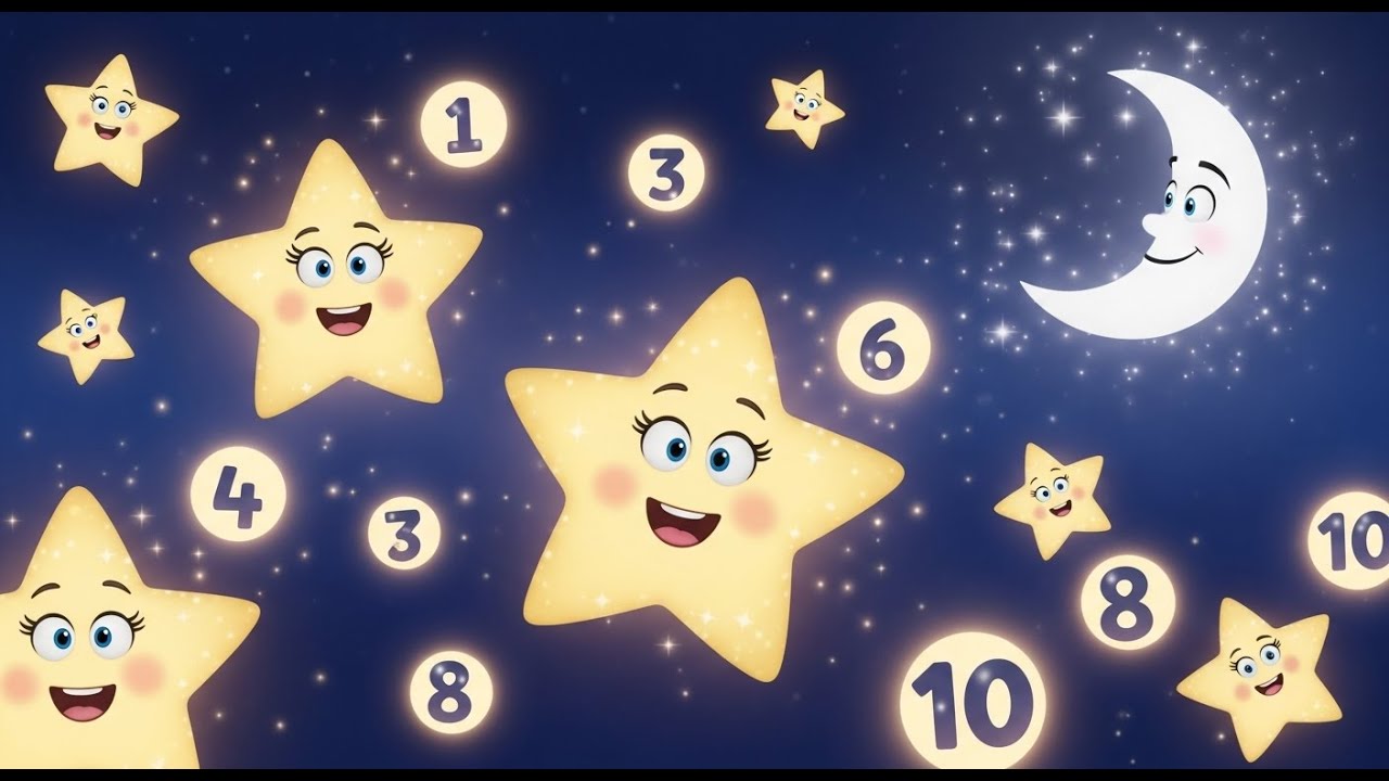 Contando Estrellas en el Cielo ⭐🌙🔢 | Canción de Números para Niños ...