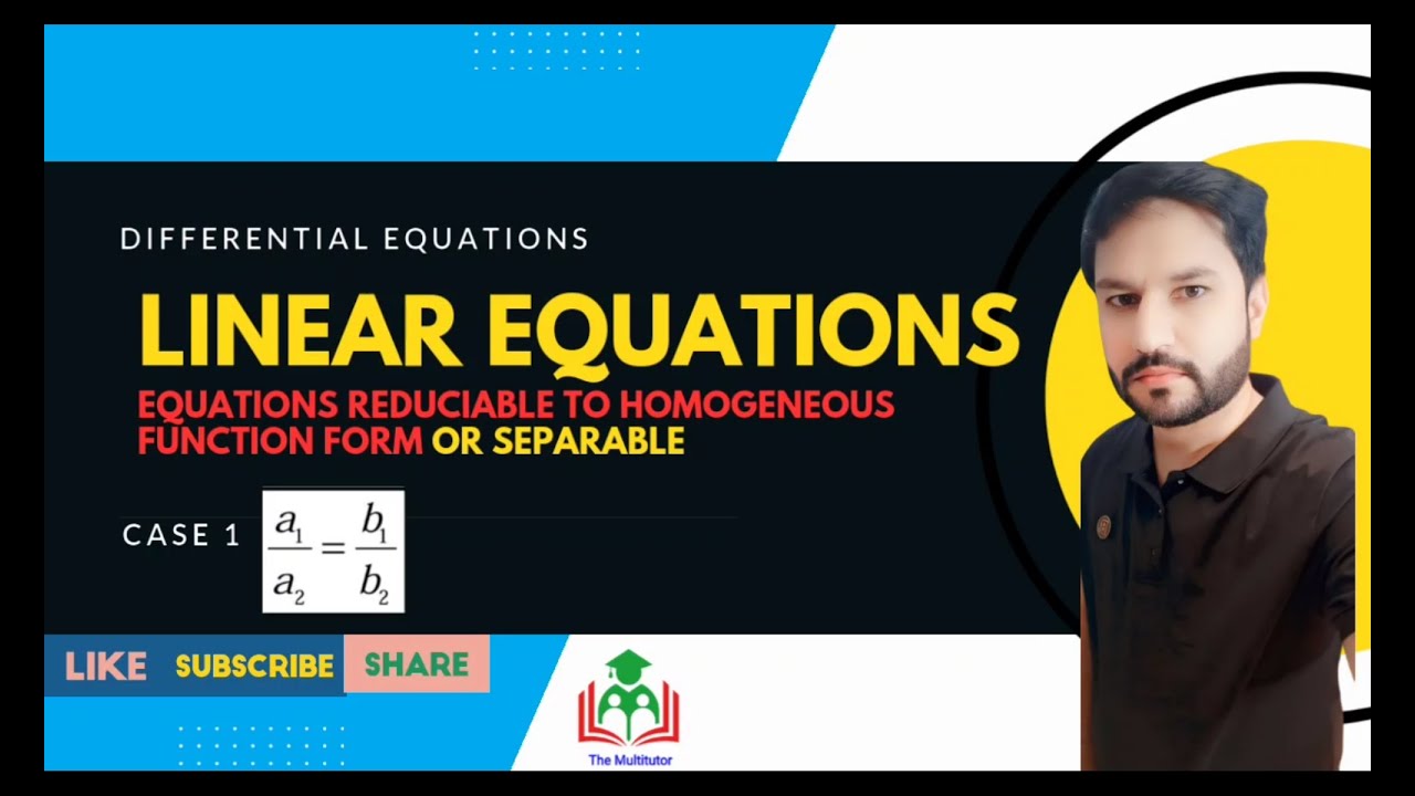 Differential Equations | REDUCIABLE | CASE 1 - YouTube