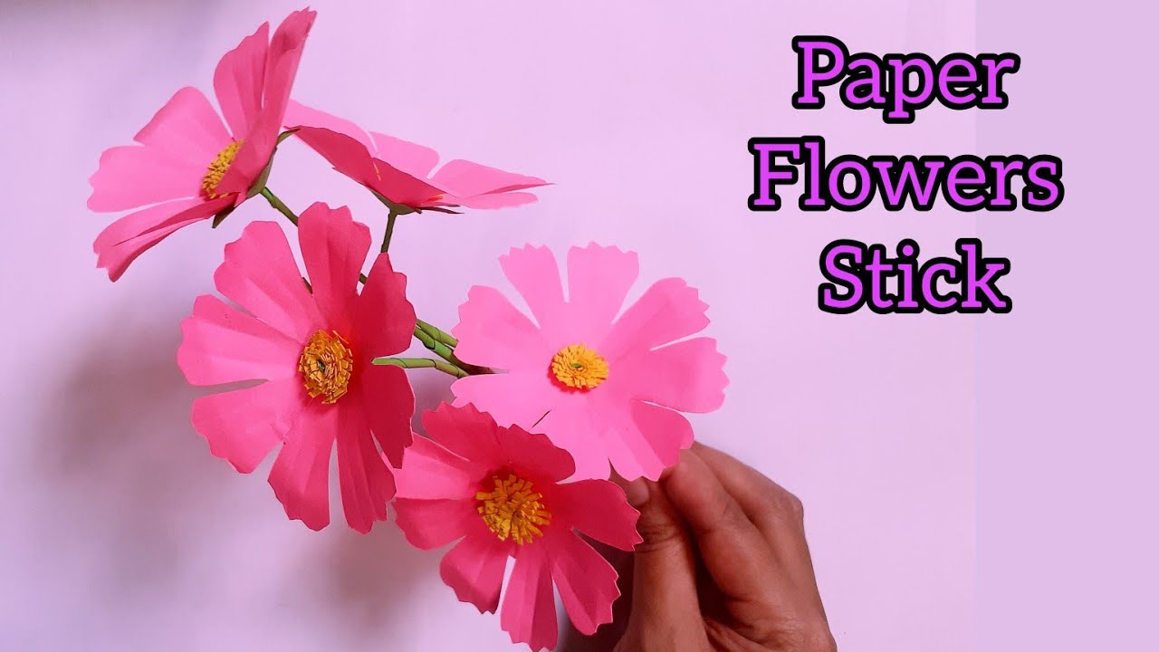 Diy paper flowers| how to make paper flowers(cosmos)|paper flowers ...