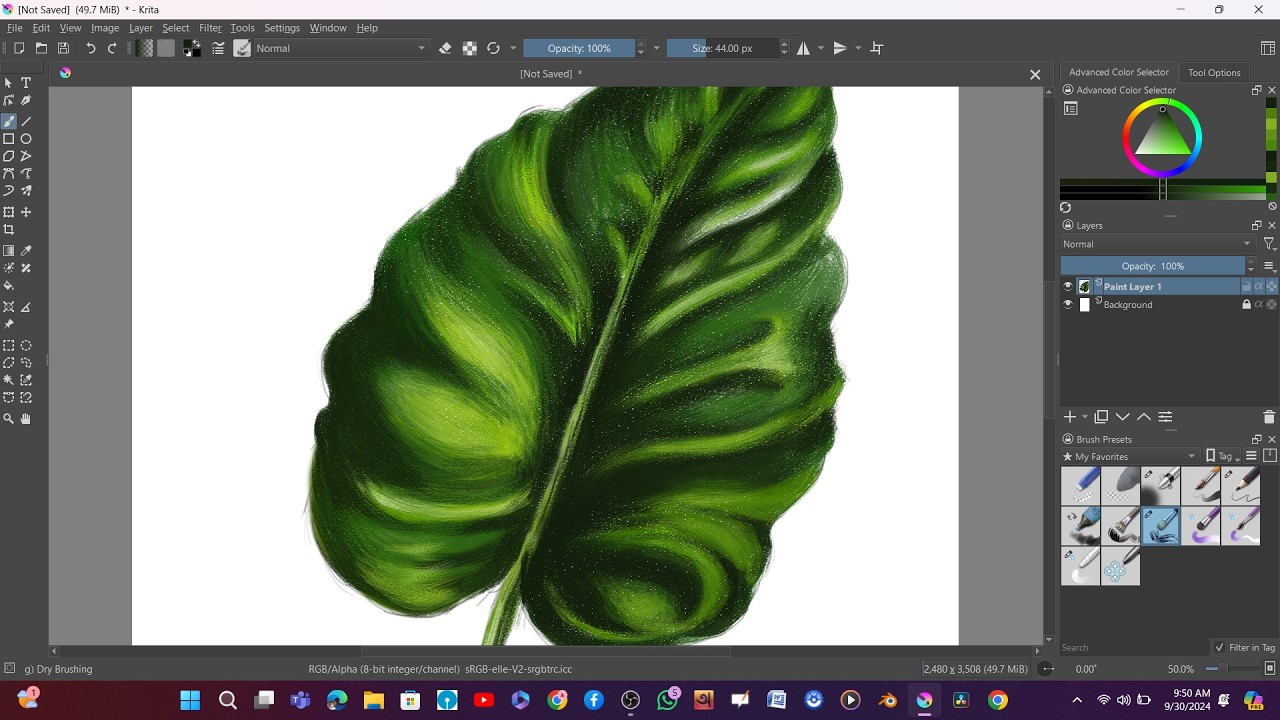 Leaf drawing - Leaf drawing with Ever Art || Digital painting with Arup ...