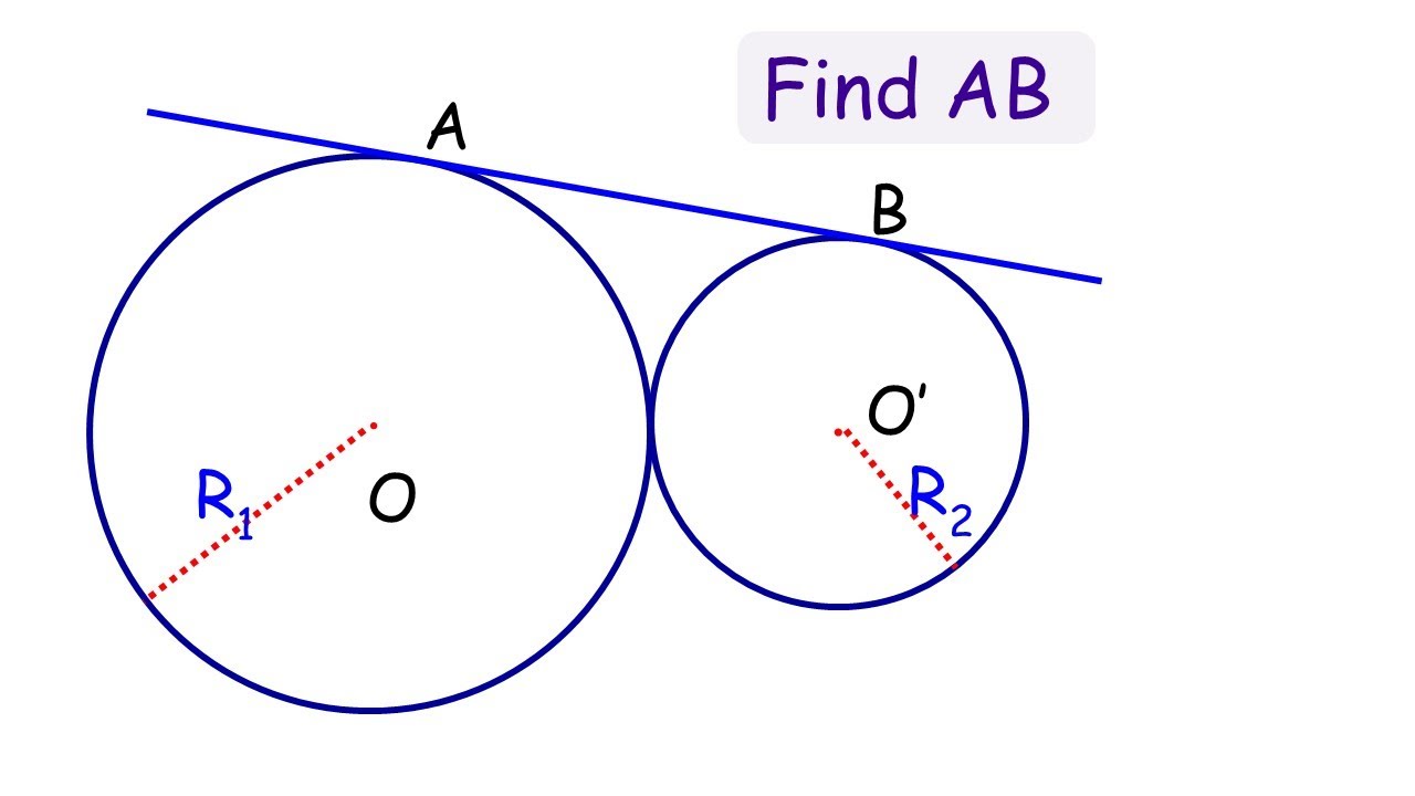 Q.6 Find length of common tangent of two circles touching each other ...