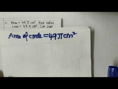 Form 2 Chapter 5 : Circle - Area of Circle .Given area , find radius ...