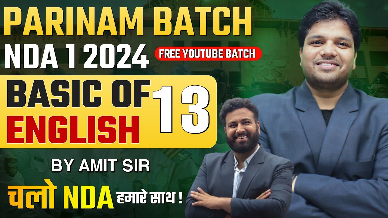 Basic of English Class - 13 | English For NDA - Target NDA 1 2024 ...