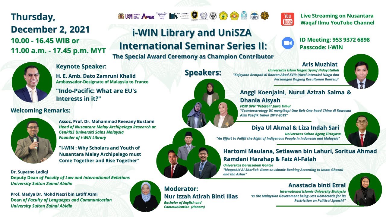 i-WIN Library and UniSZA International Seminar Series II - YouTube