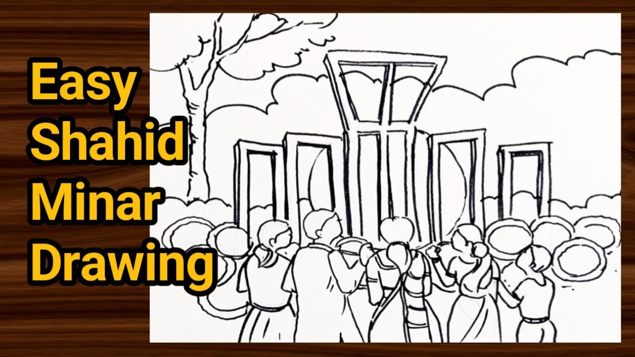 How To Draw A Shahid Minar For International Mother Language Day ...