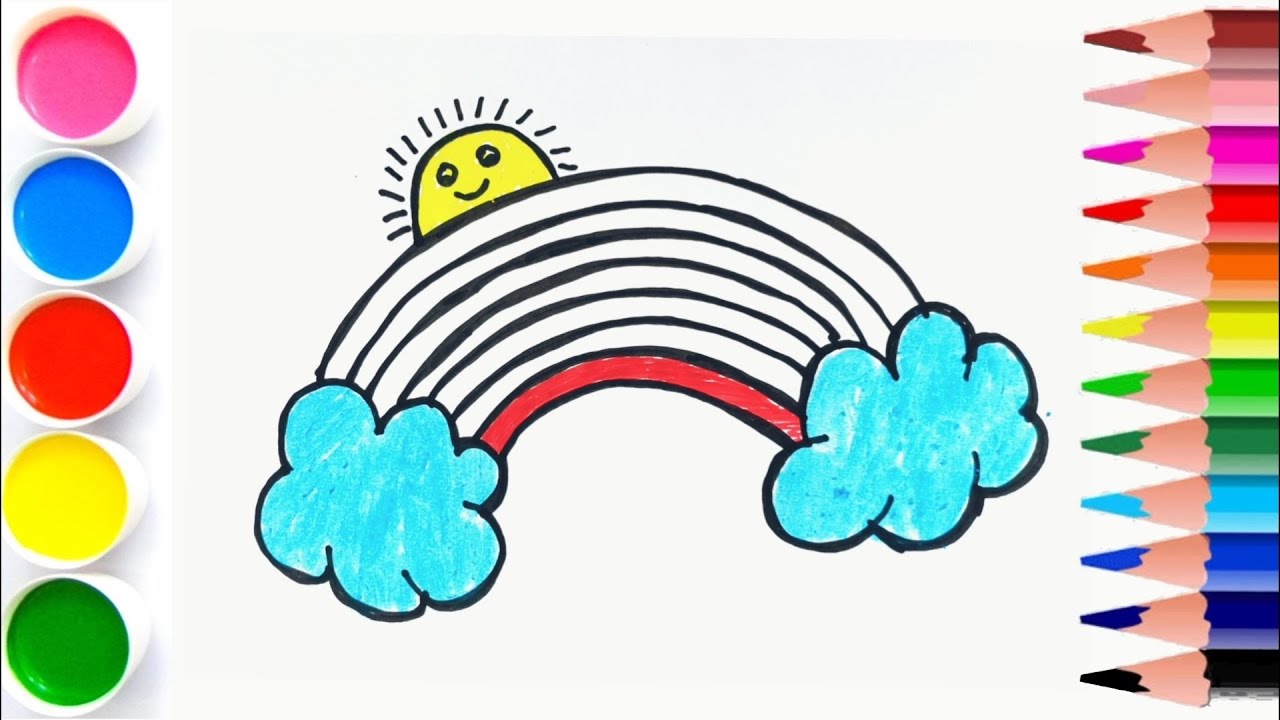 Let's learn how to draw a rainbow🌈 easy drawing for kids | step by step ...
