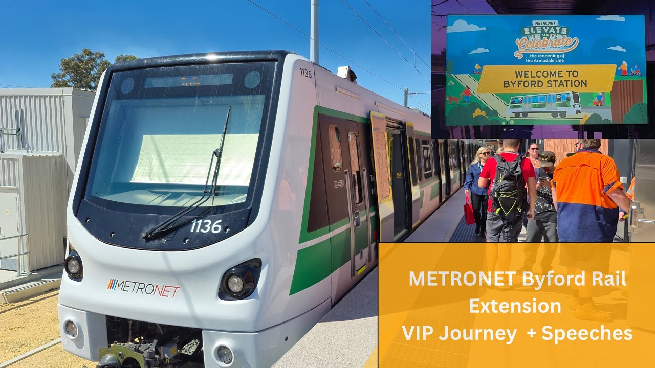 METRONET Armadale to Byford Station VIP Train Journey C Series 136 ...