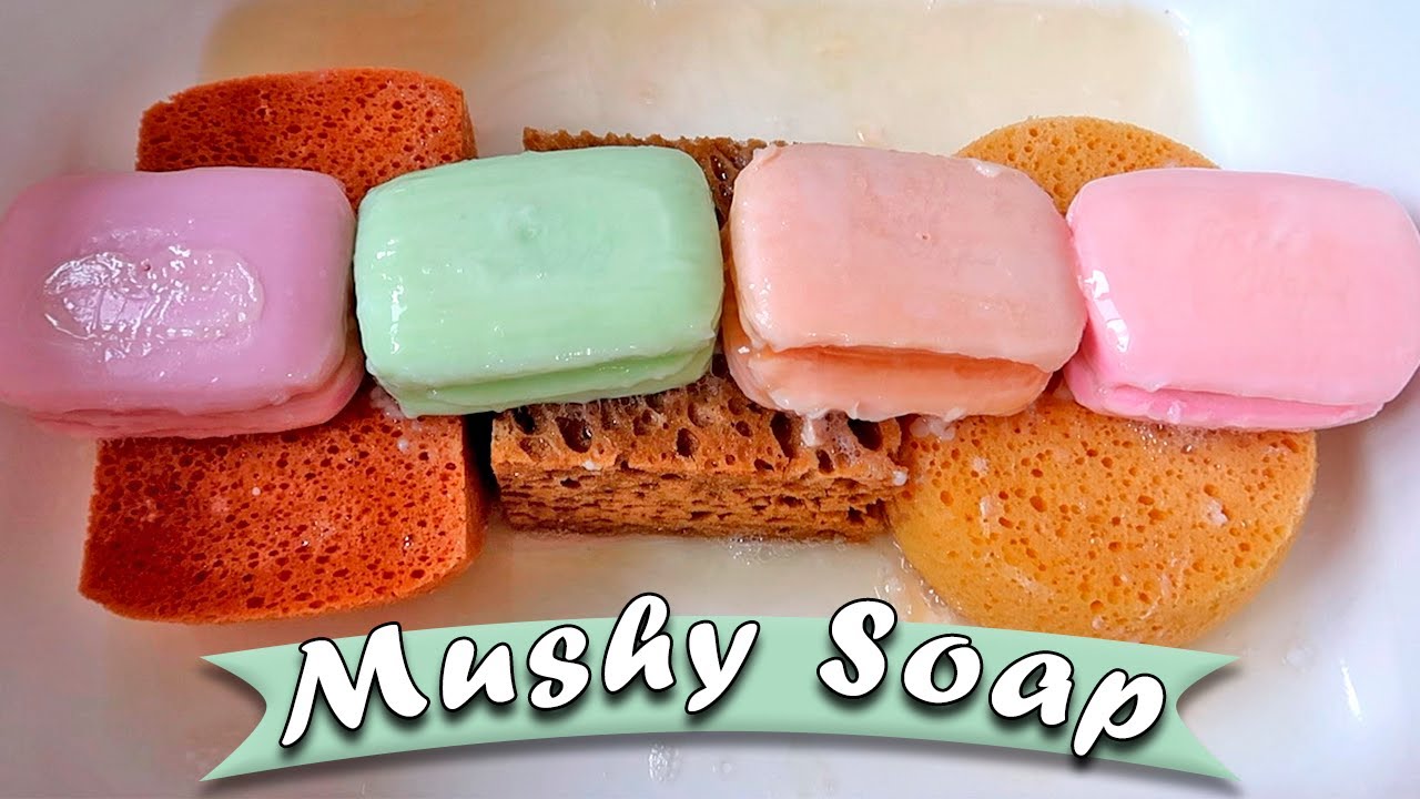 ASMR GRAND SHARM MUSHY SOAP 🧼 Soaked Soap Sponge Squeezing - YouTube