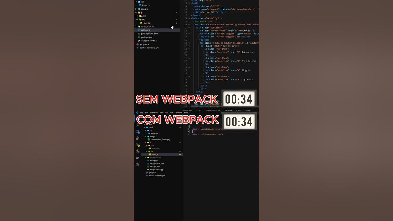 NAO FICO MAIS SEM WEBPACK NO MEU PROJETO! #frontend #javascript - YouTube