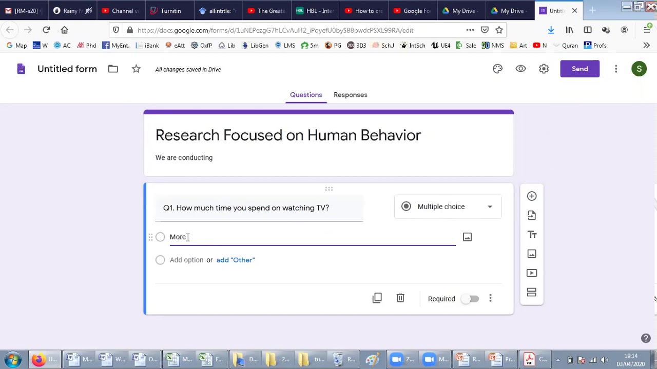 Using Google Forms for Survey │Research - YouTube