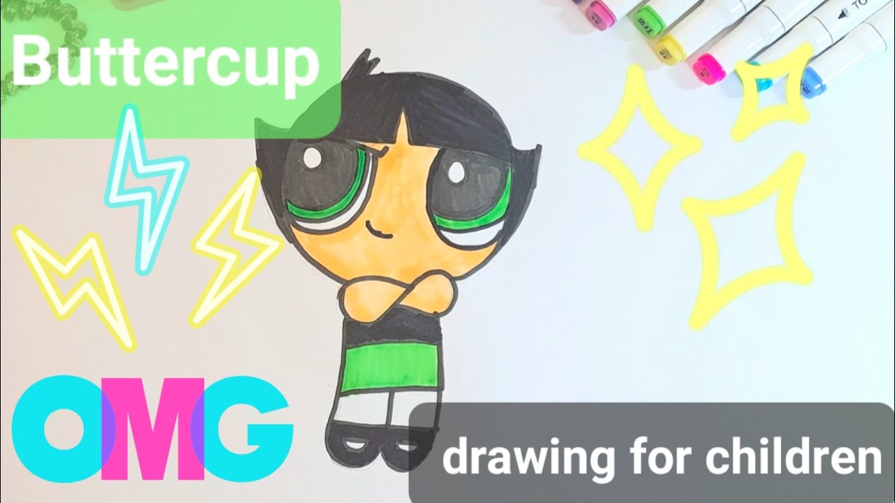 Buttercup//The Powerpuff Girls//drawing for kids - YouTube