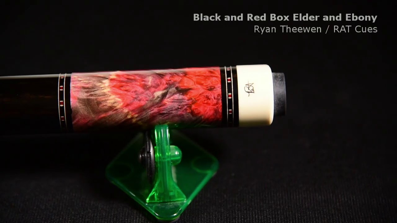 RAT Custom Cues -Black & Red Box Elder & Ebony - YouTube