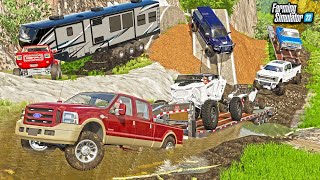 LIFTED TRUCKS GOING MUDDING! (INSANE NEW MUDDING MAP!) | FARMING ...