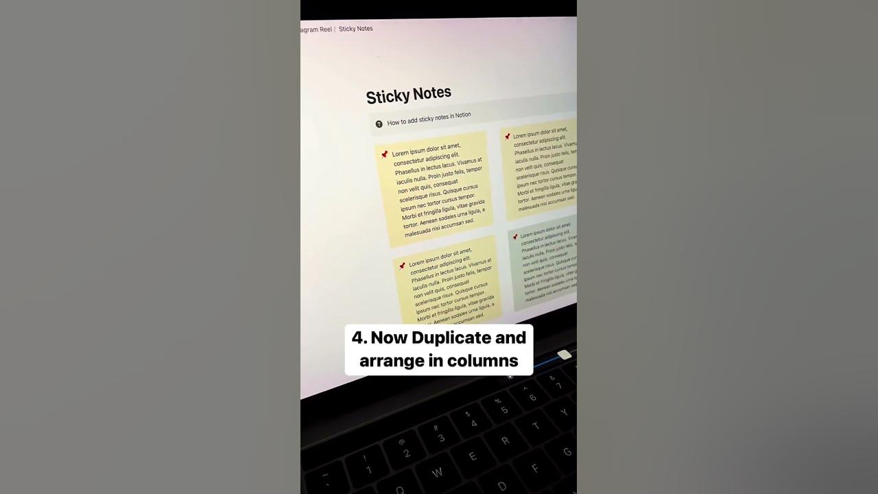 Learn To Create Sticky Notes In Notion Notion Template Hacks Shorts Notion Notiontutorial