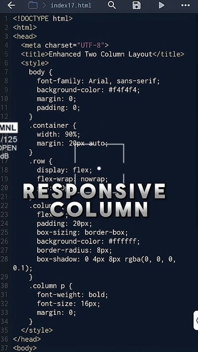 Responsive Column using html and css - YouTube