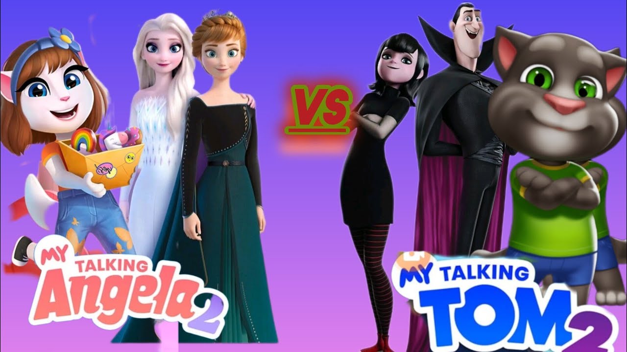 Talking Tom vs Drakula (Showdown)♥️♥️💥 frozen Elsa and Anna ️ ️💙 vs ...