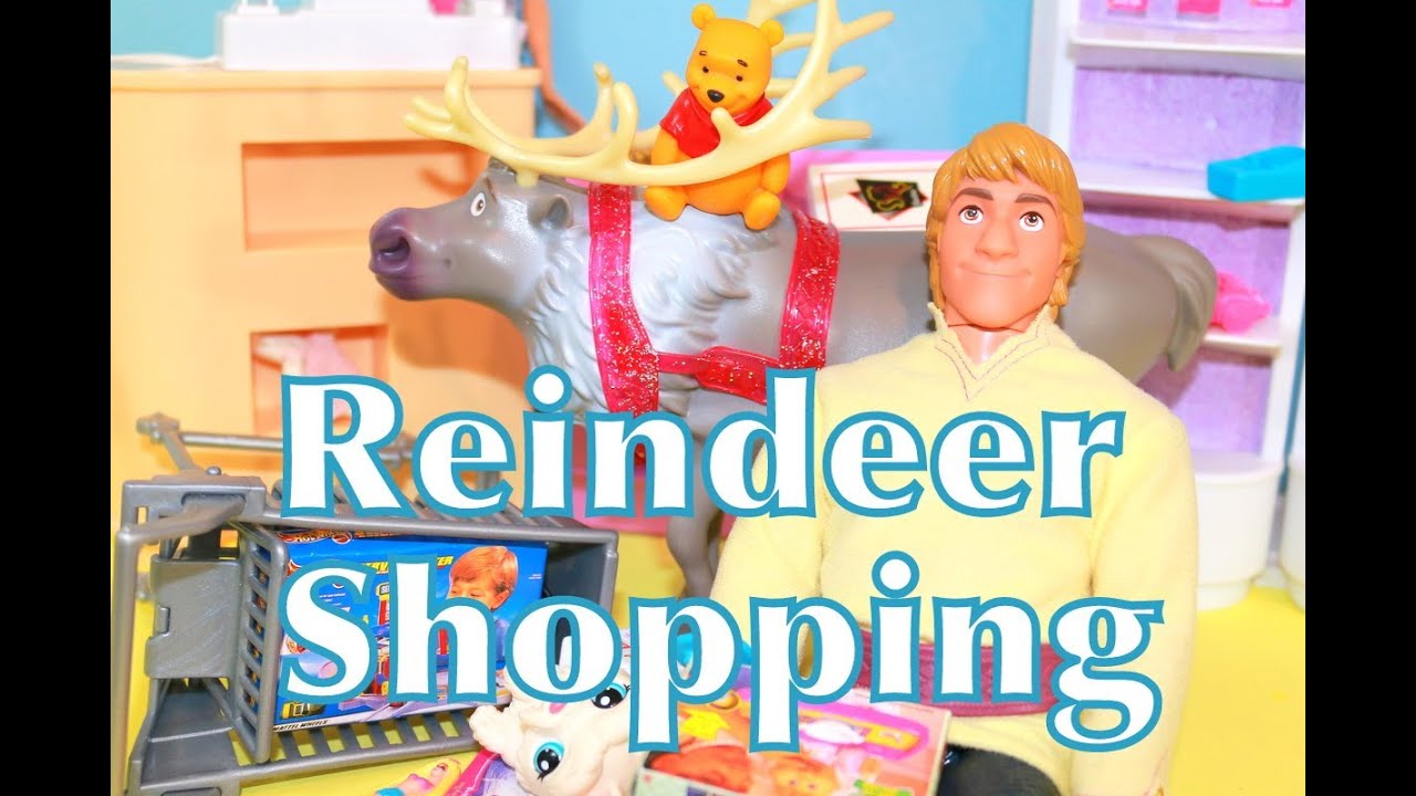 Frozen Sven the Reindeer & Kristoff Go to Barbie Toy Store - YouTube