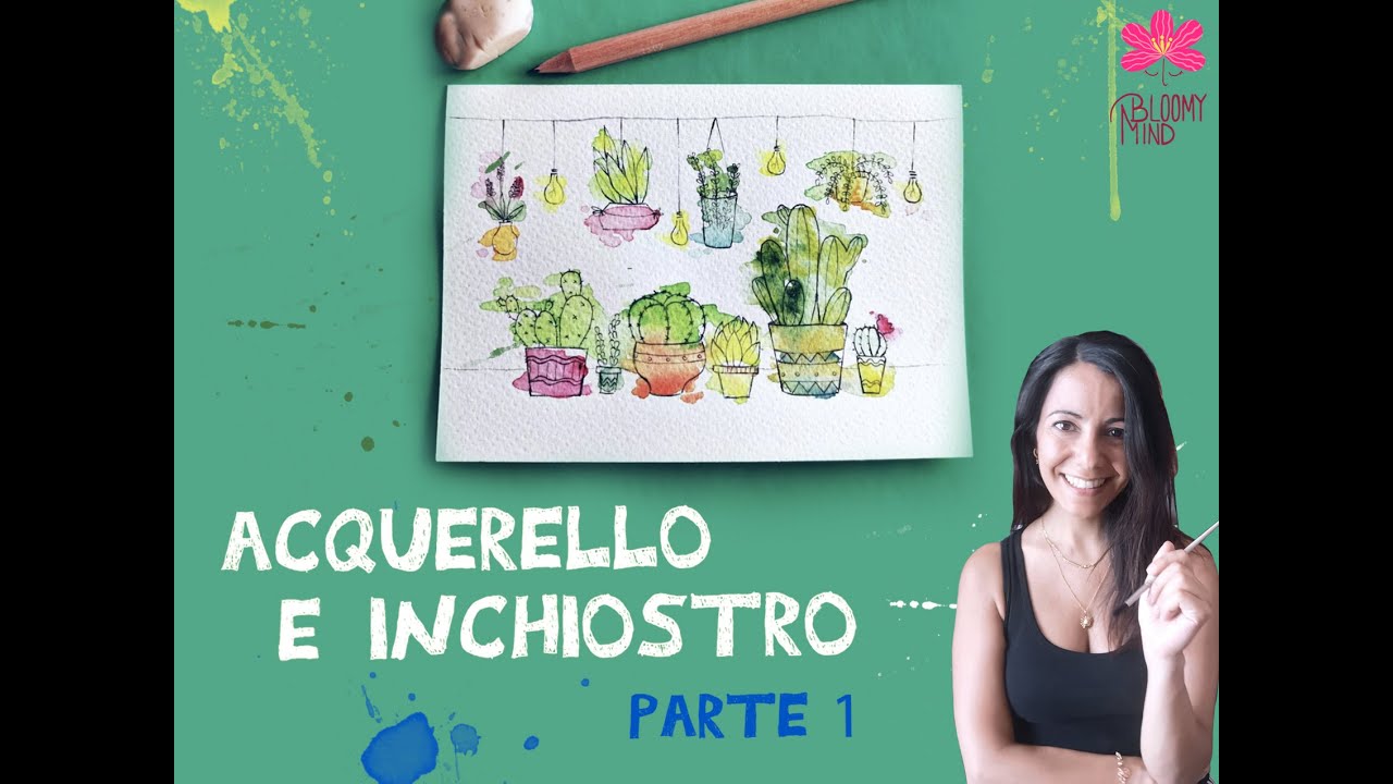 Acquerelli: tutorial per principianti su tecnica mista con inchiostro ...