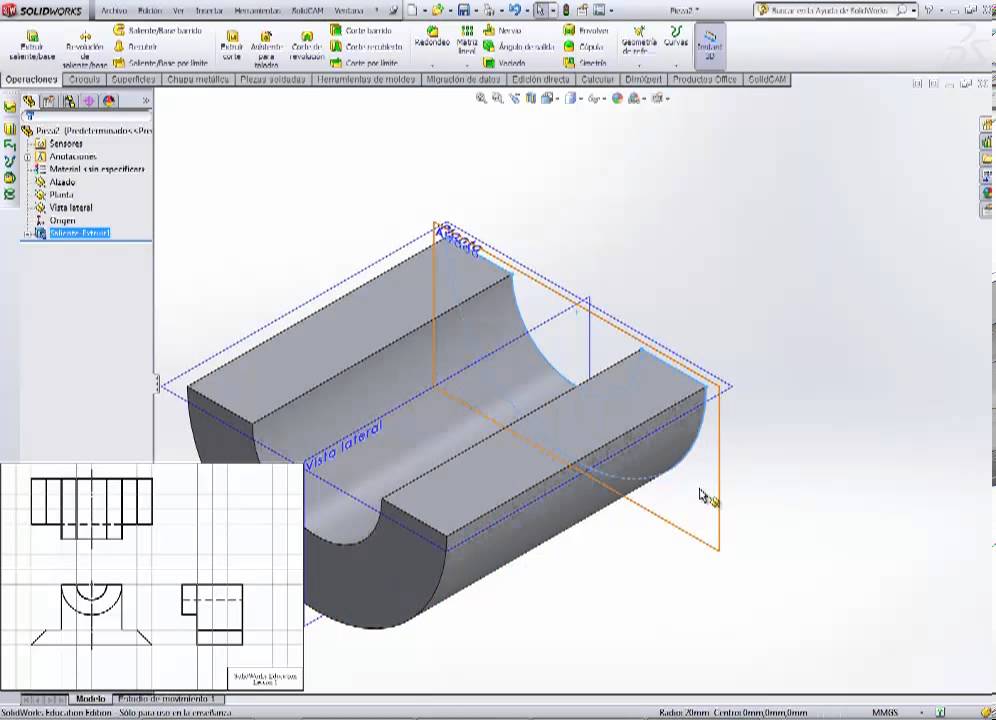 Creación de un dibujo sólido a partir de un plano en SolidWorks. - YouTube