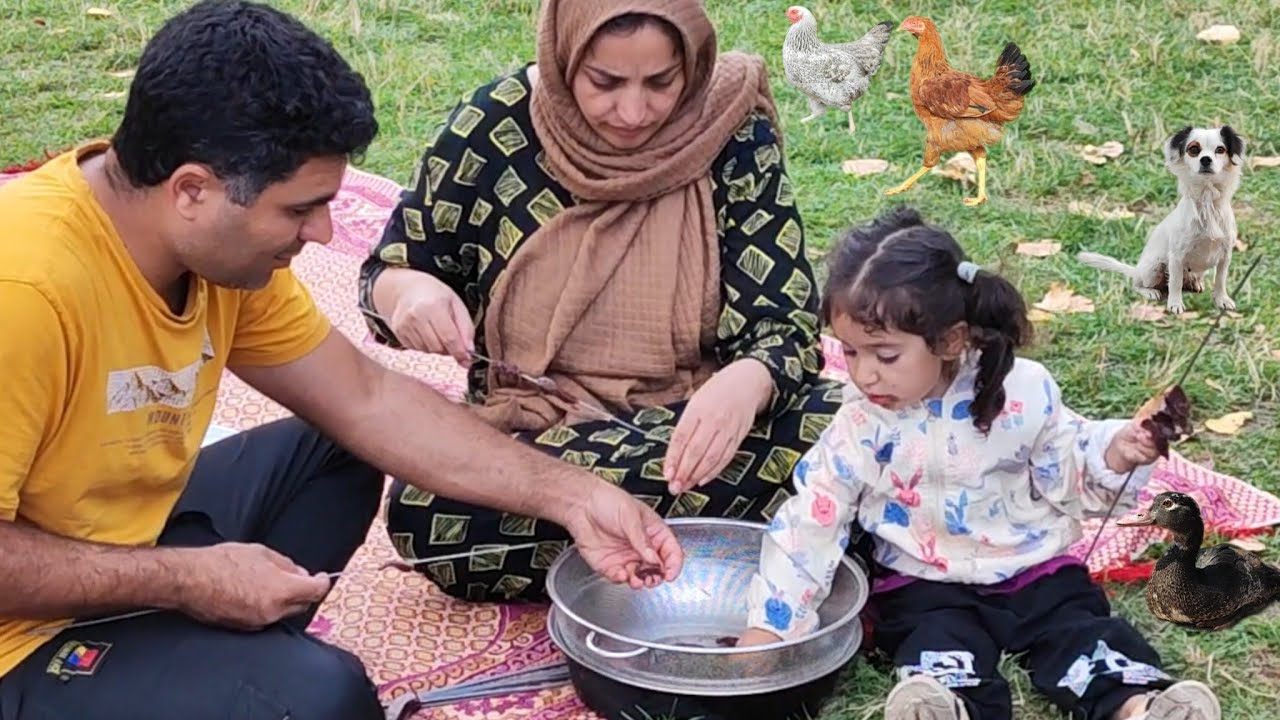 Rural life: Life in the village and cooking sheep's liver on the fire ...