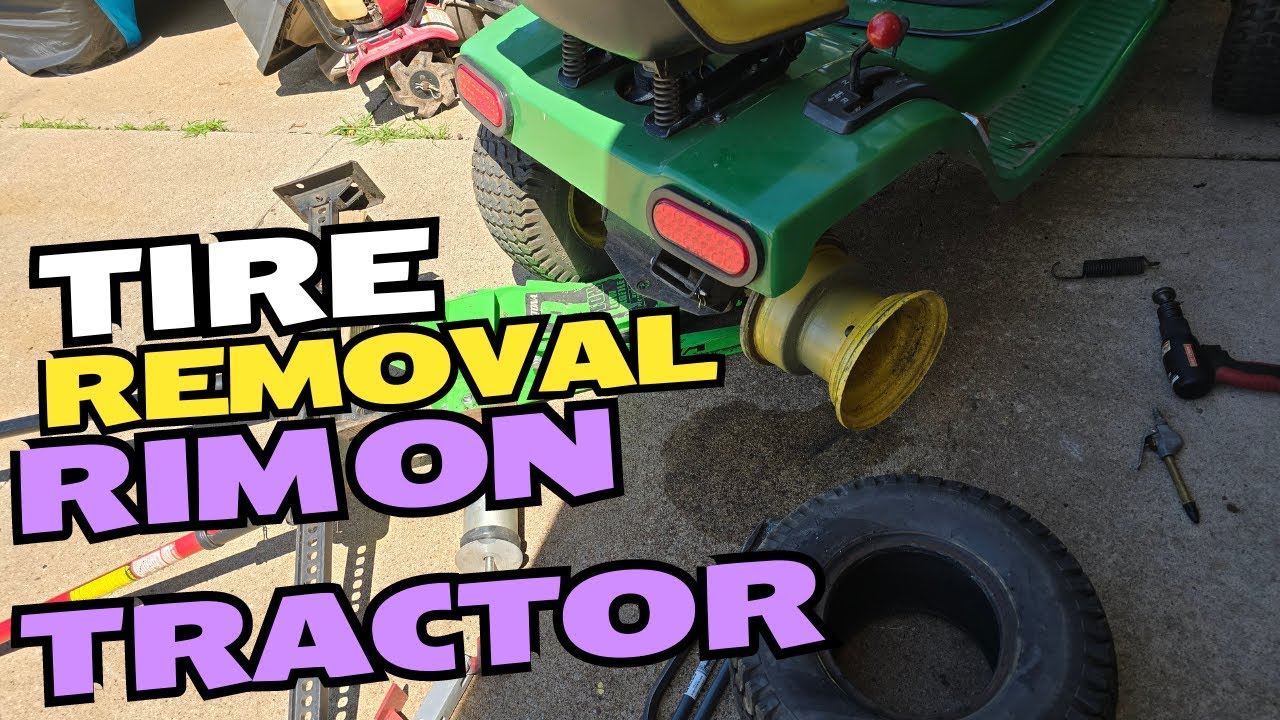 160 John Deere tractor tire removal with rim on tractor - YouTube