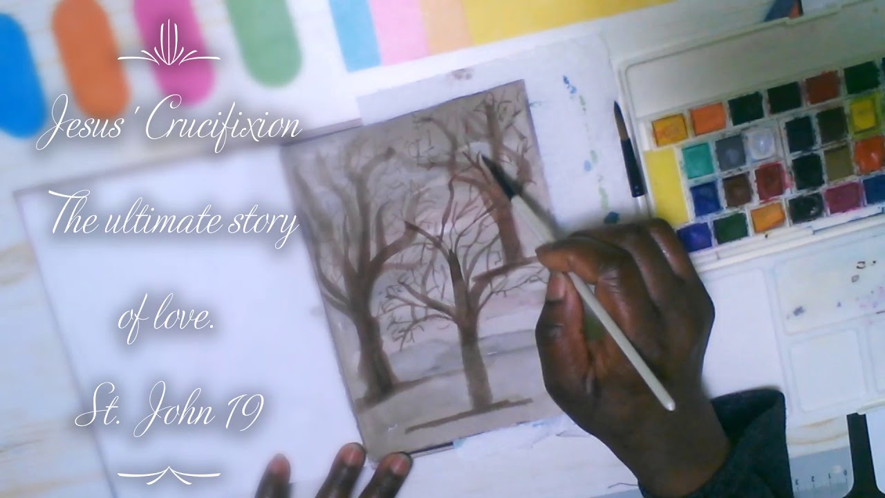 Watercolor painting Trees #8//John 19 - The EASTER story of Jesus ...