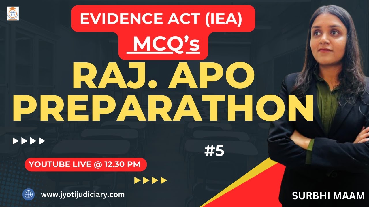 Evidence Act MCQ | Rajasthan APO 2024 exam | Judiciary | Rajasthan APO exam | RJS Coaching in ...
