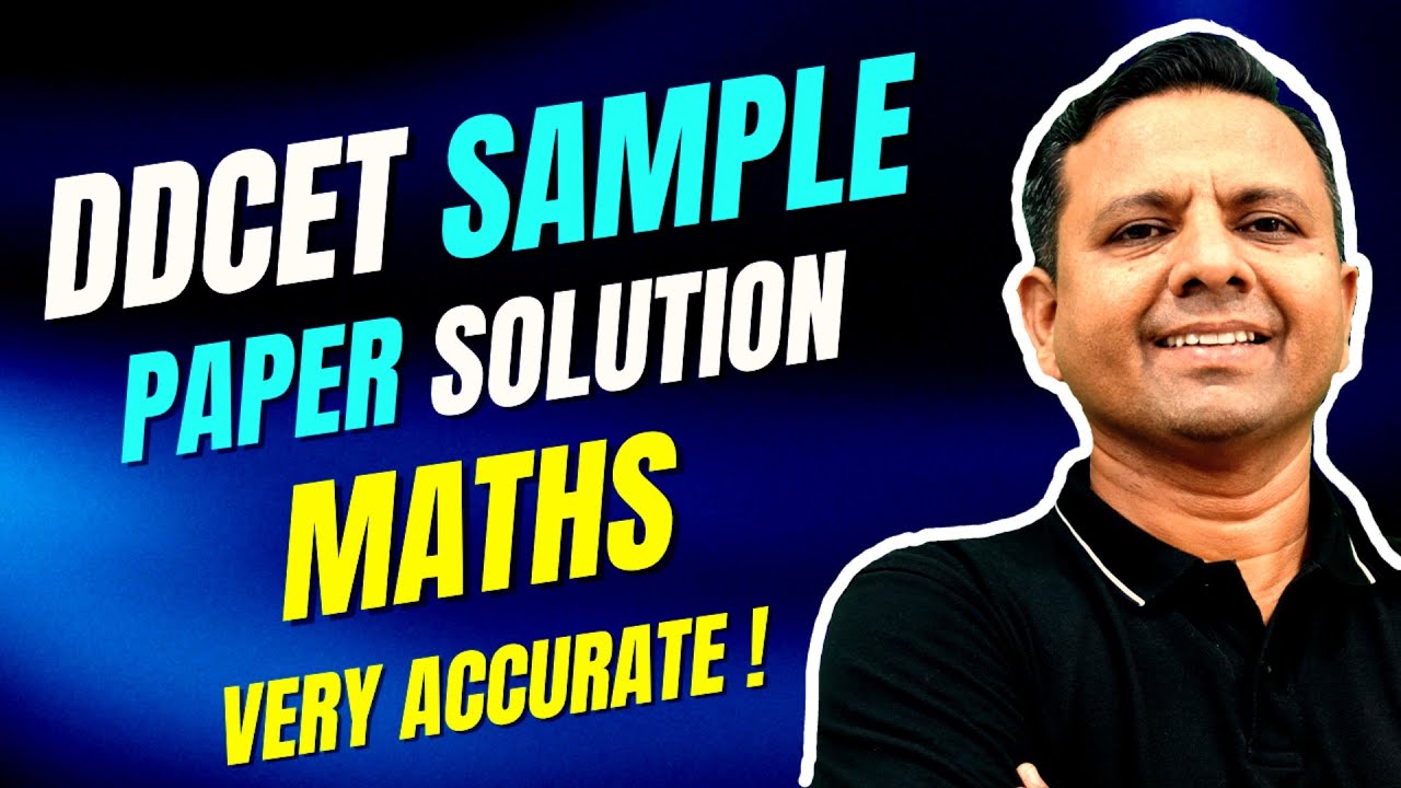 DDCET PAPER SOLUTION (SAMPLE )| MATHEMATICS | DIPLOMA ENGINEERING ...