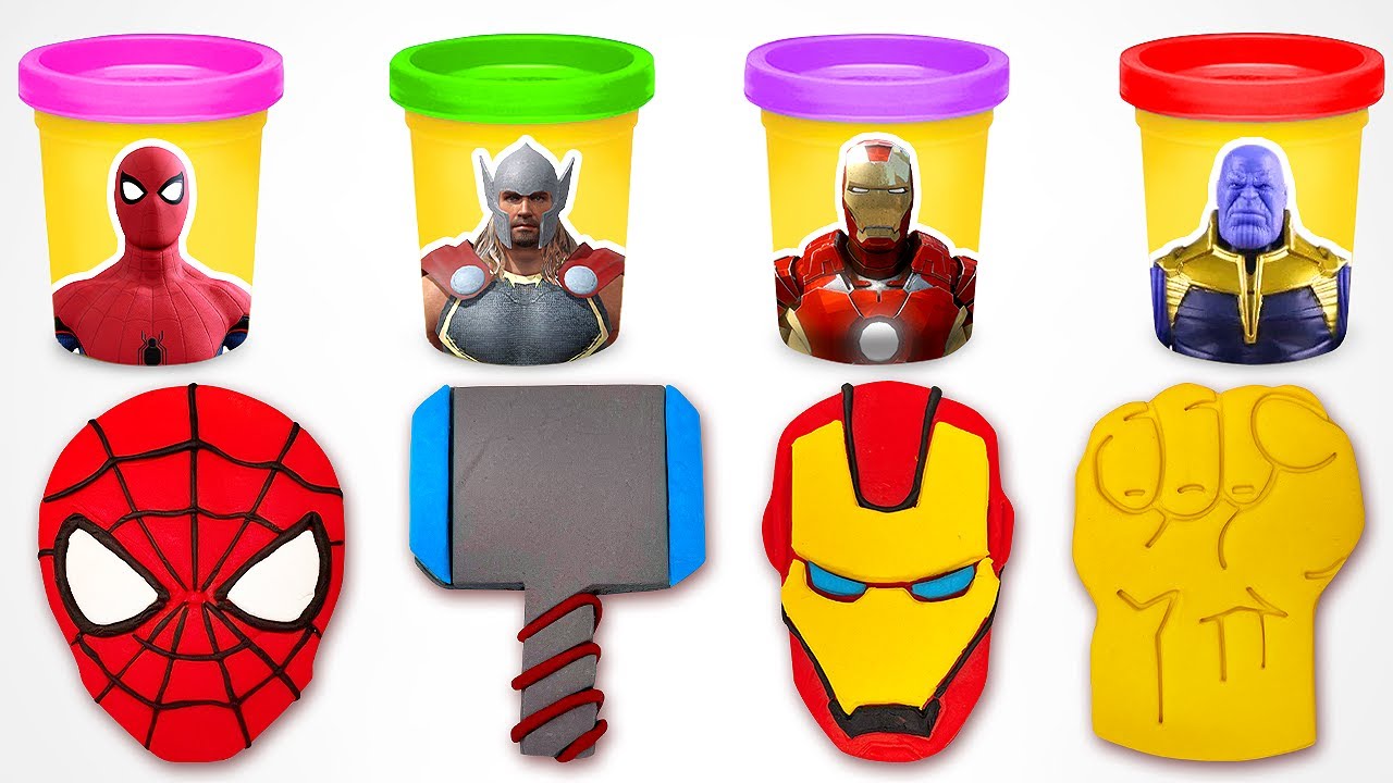 Let's Make Superheroes From Play Doh! Learning Colors for Kids and ...