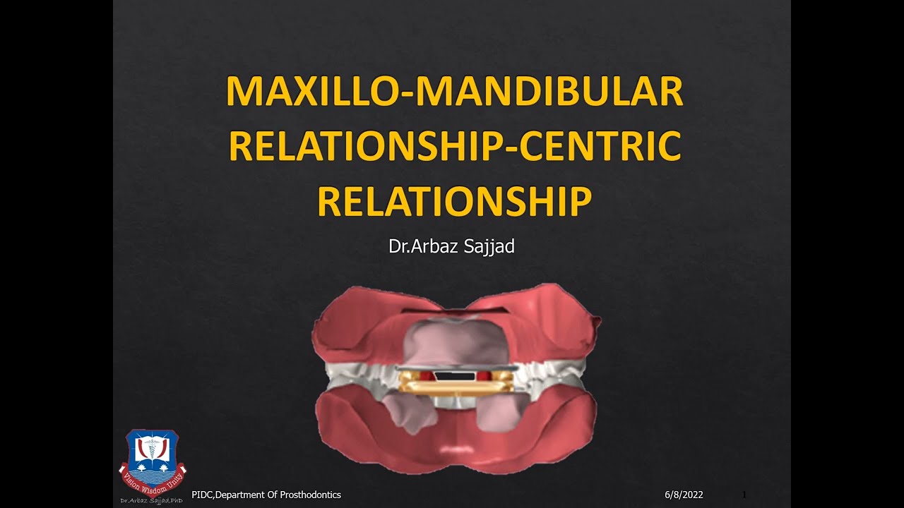 MAXILLOMANDIBULAR RELATIONSHIP CENTRIC RELATIONSHIP - YouTube