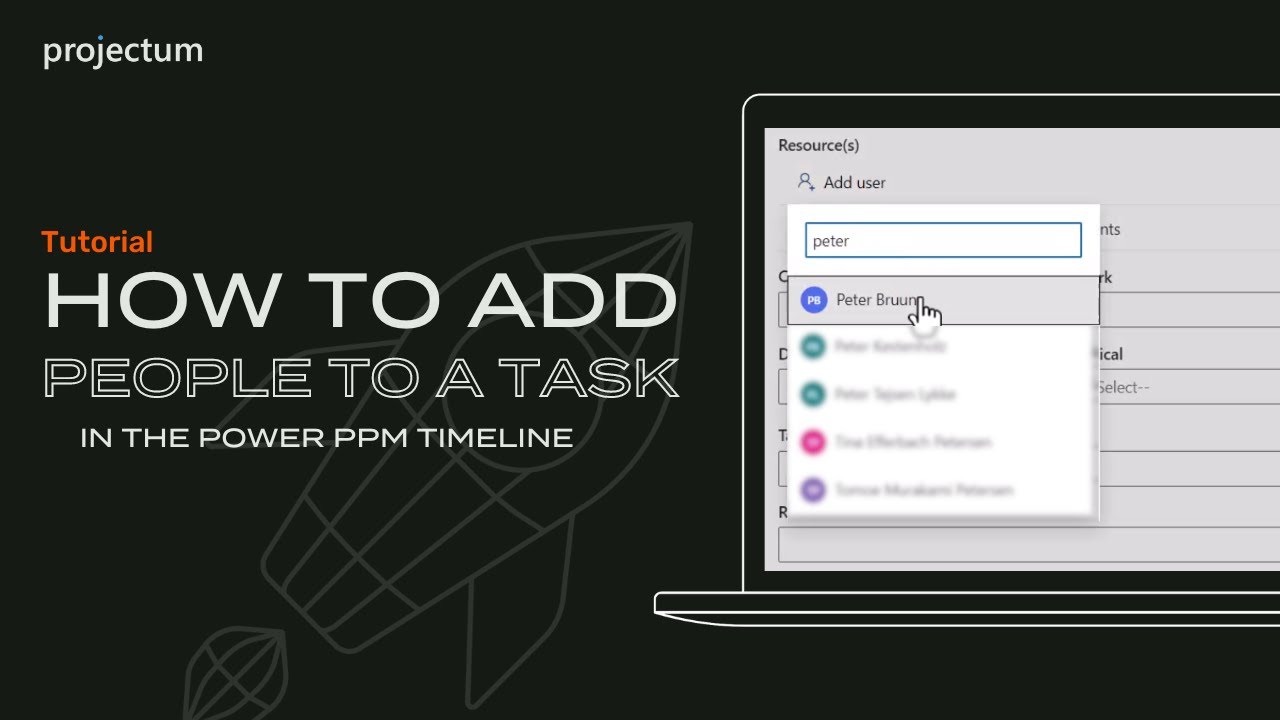 How to add people to a task in the Power PPM timeline - YouTube