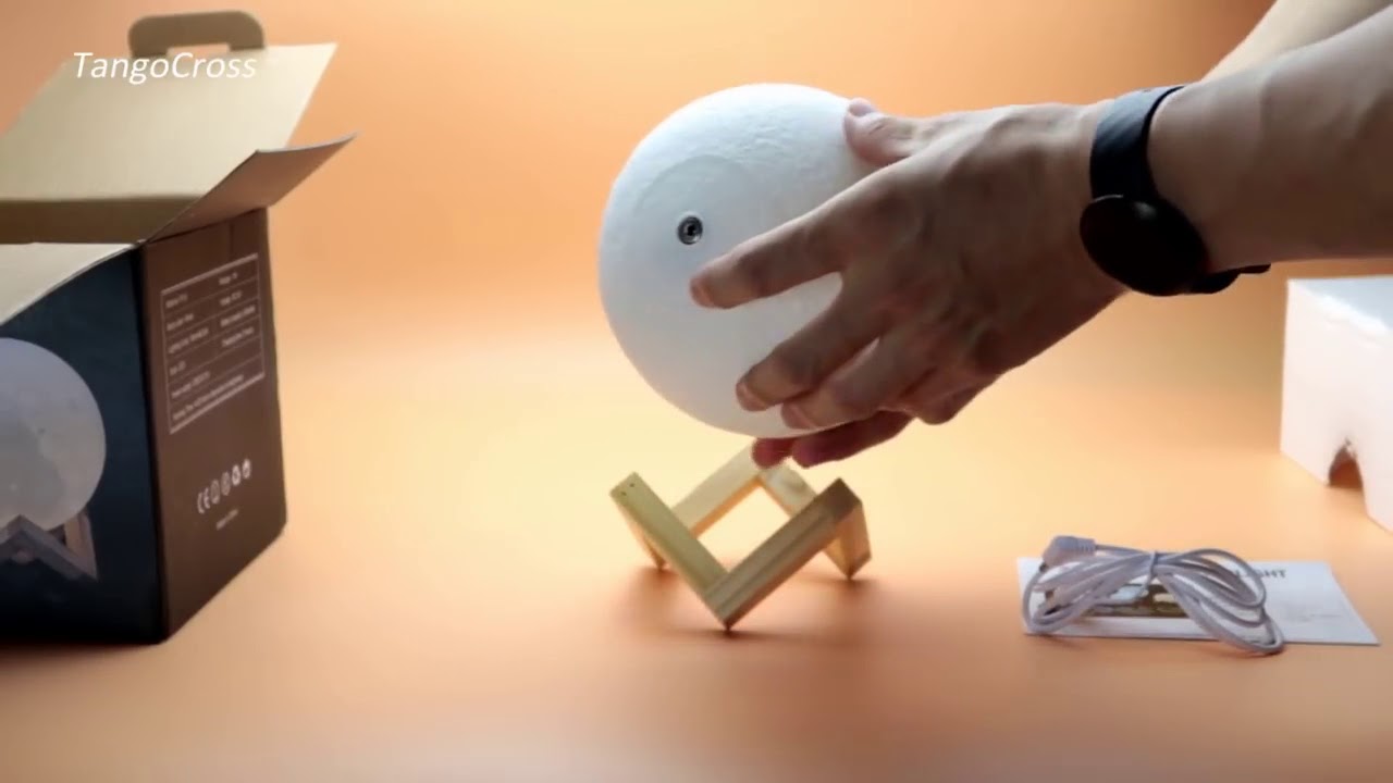 USB-Rechargeable 3D Print Moon Lamp - YouTube