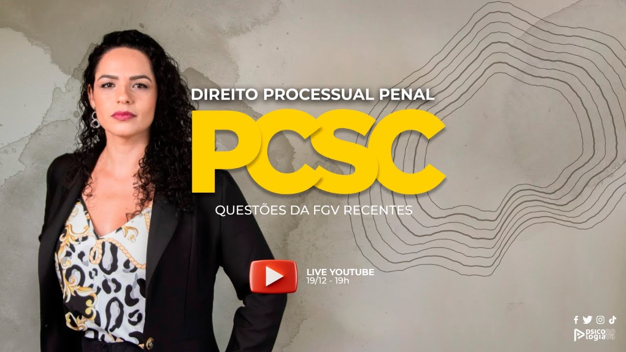 PCSC - Questões de Direito Processual Penal 2023 - YouTube