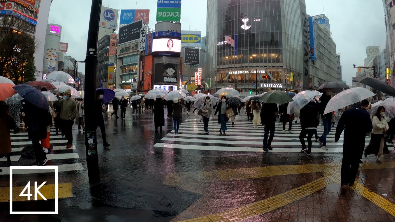 Rainy Day in Tokyo's Iconic Town. Shibuya | Walk Japan 2021[4K] - YouTube