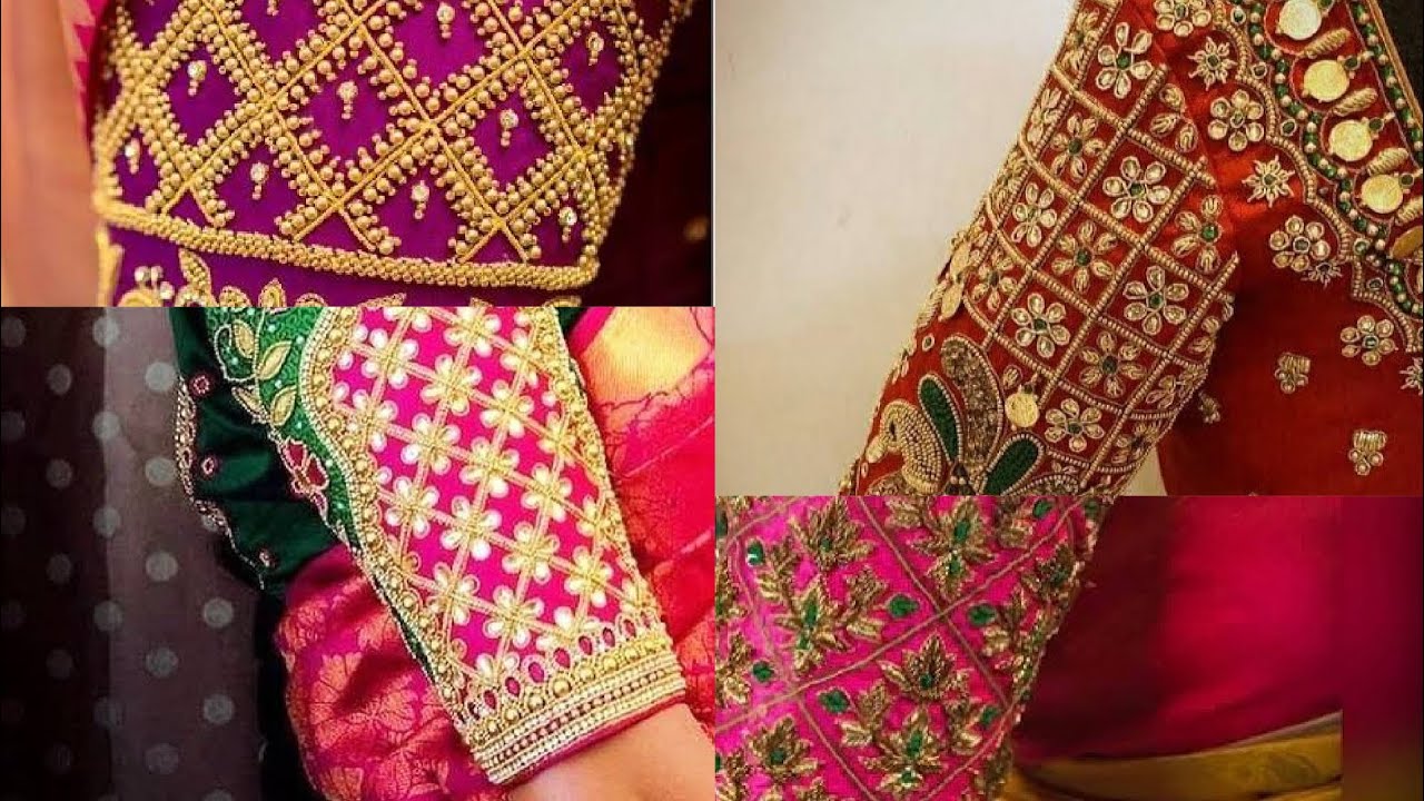Latest Checks Embroidary Blouse Designs for bridal - YouTube