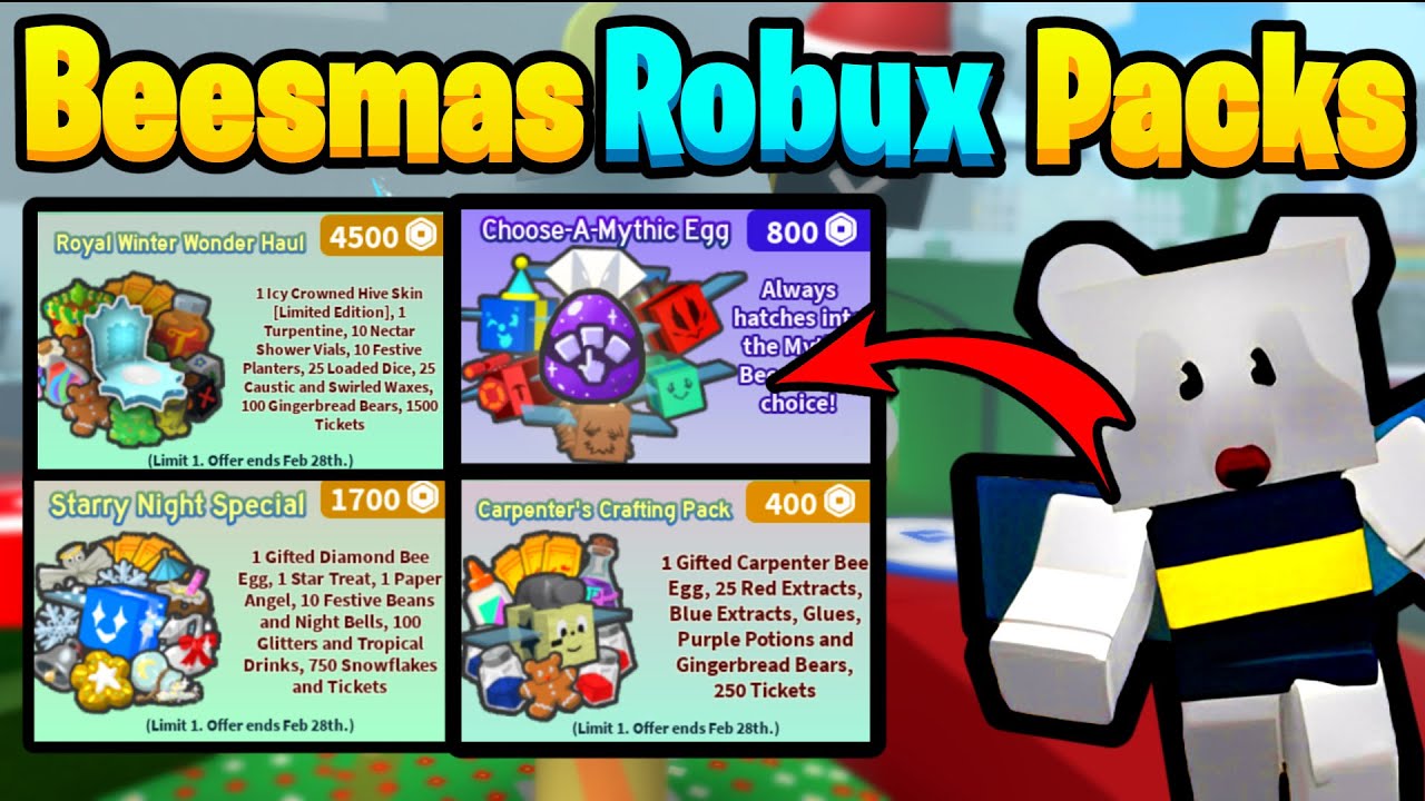 [CHRISTMAS SPECIAL] Spending $100 *DOLLARS* on Beesmas Robux Packs in Beesmas Bee Swarm ...