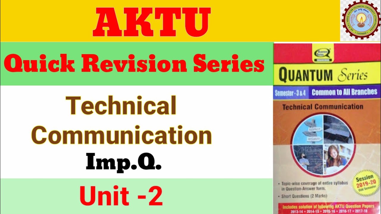 Technical Communication || Most Important Questions || (Unit-2) AKTU ...
