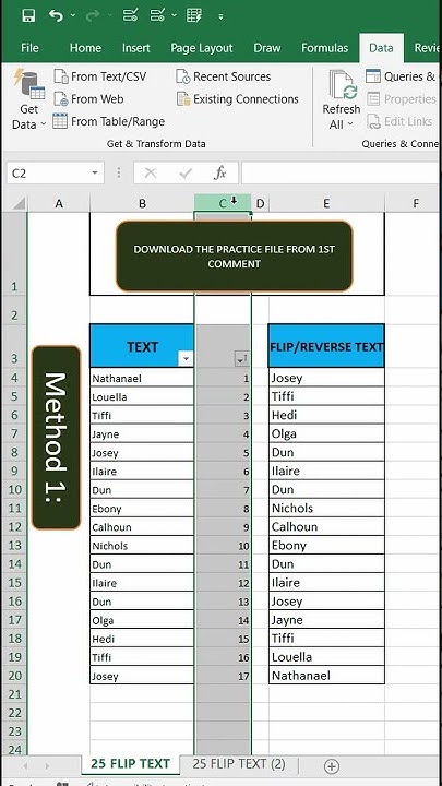 REVERSE/FLIP TEXT TRICK -025 #excel #excelshorts #shortvideo #short #shorts #msexcel # ...